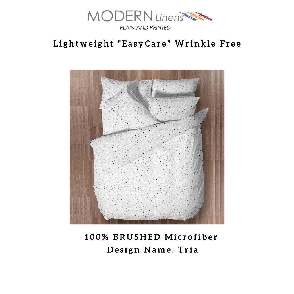TRIA DESIGN - Modern Linen Microfiber Bedsheet-21 (Twin/Full/Queen ...