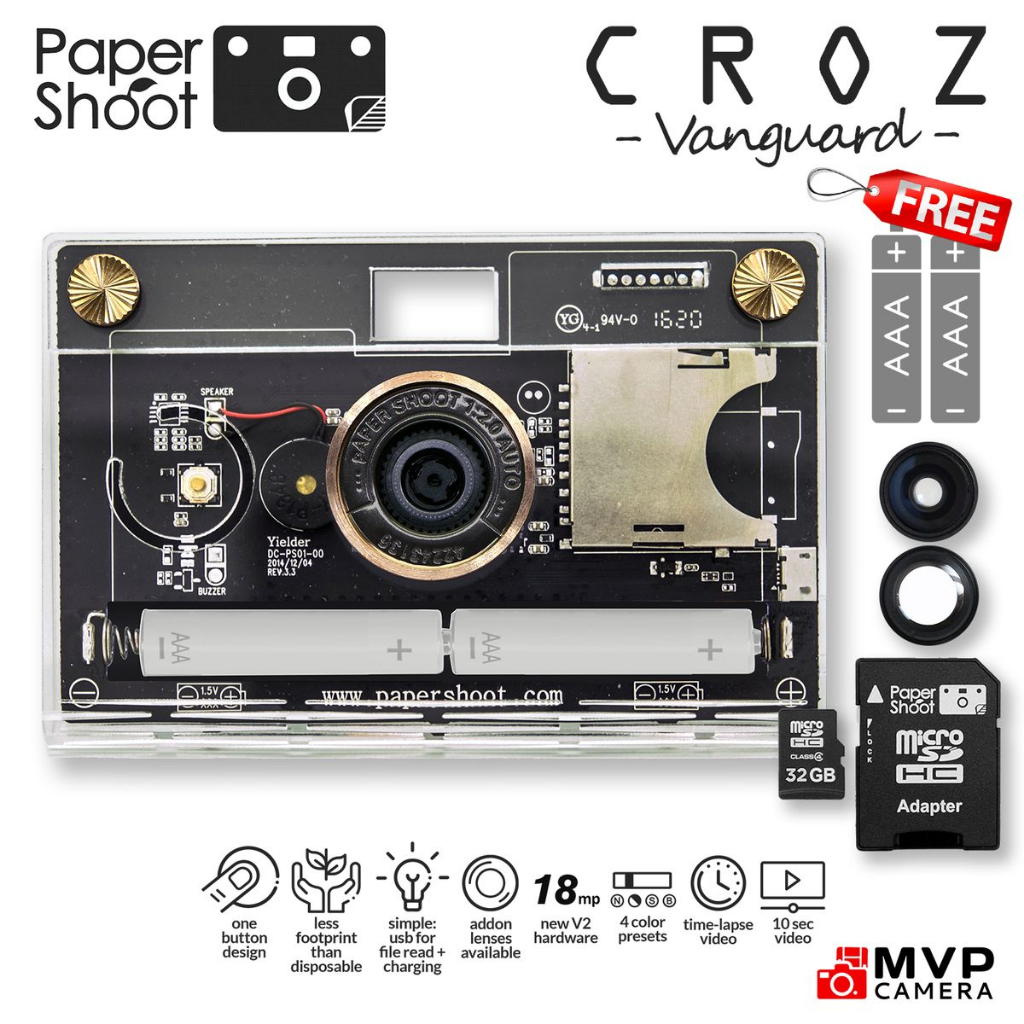 PAPERSHOOT 18MP Paper Shoot CROZ VANGUARD Digital Vintage Series PSVII ...