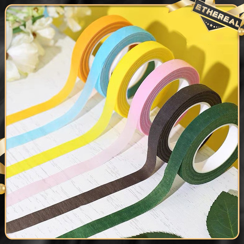 30 Yards 12mm Self-adhesive Paper Tape 9Color Floral Stem Garland Wreaths DIY Craft | Shopee ...