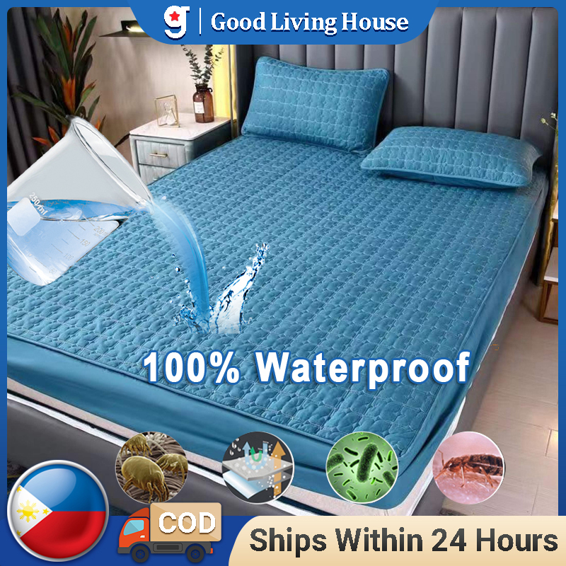100% Waterproof Mattress Protector Cover Bed Topper Bed Cover Single ...