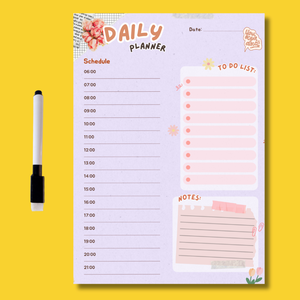 Daily Planner Board Schedule Magnetic Organizer Chart Ref Laminated A4 ...
