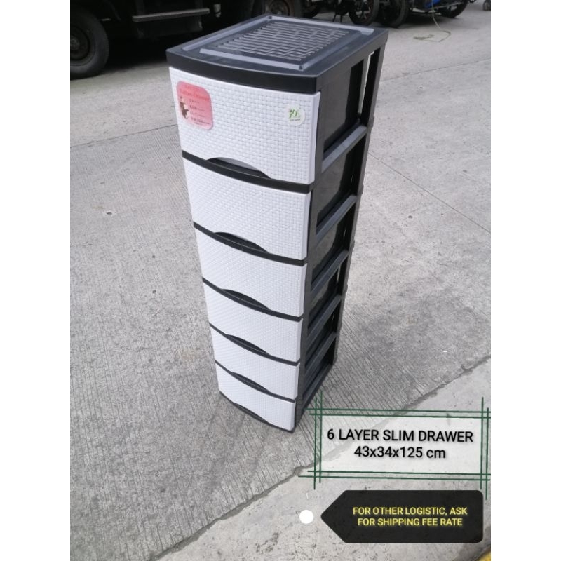 rattan slim drawer 6 layer slim collapsible drawer w/wheel (for other ...