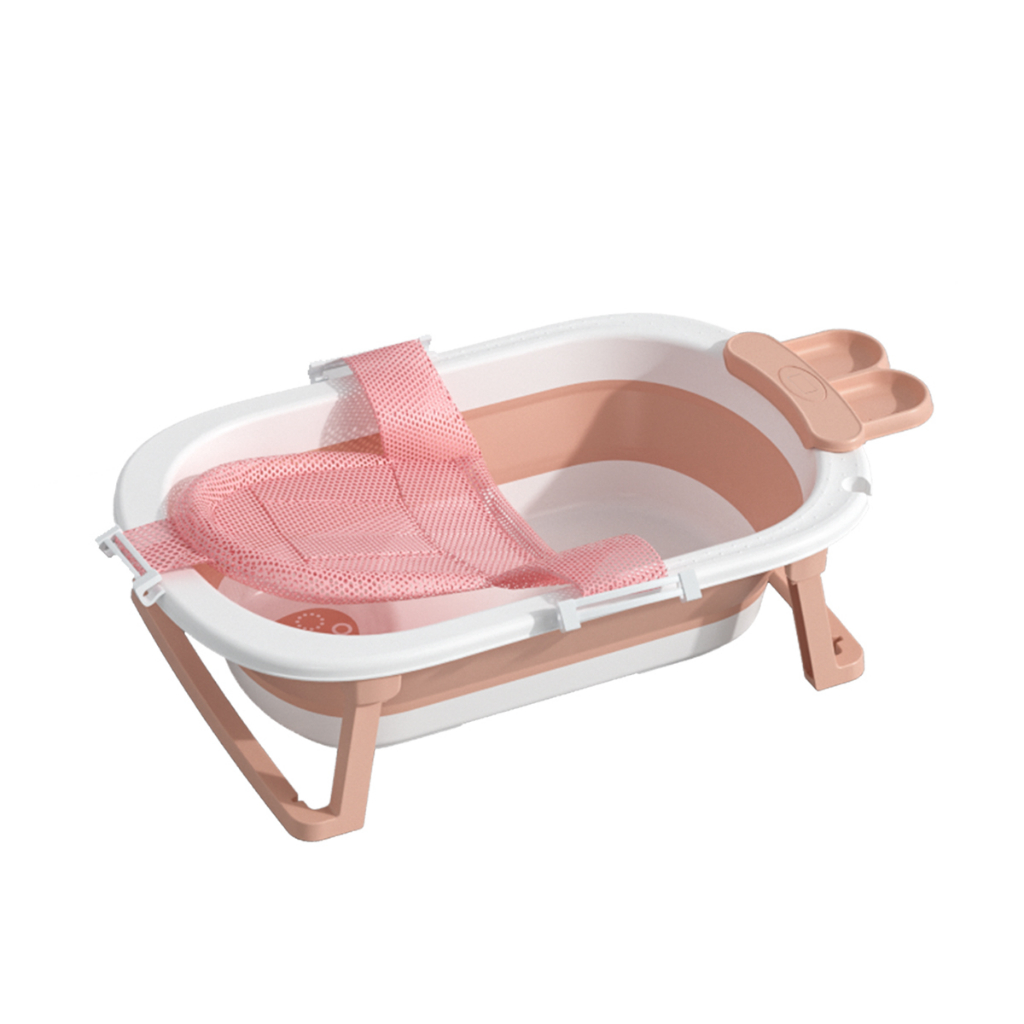 Foldable Baby Bath Tub With Net For Newborn Adjustable Non-Slip Bathtub ...