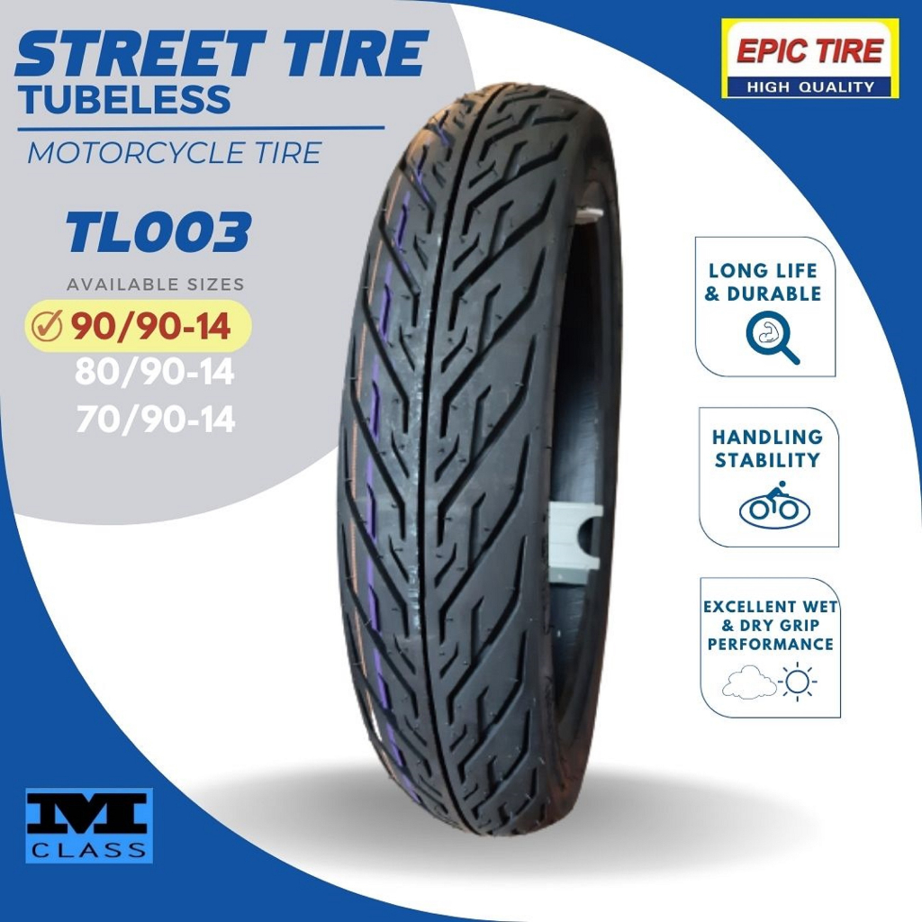 R14 TL003 SCOOTER TUBELESS TIRE FOR HONDA CLICK, BEAT; MIO; SKYDRIVE ...