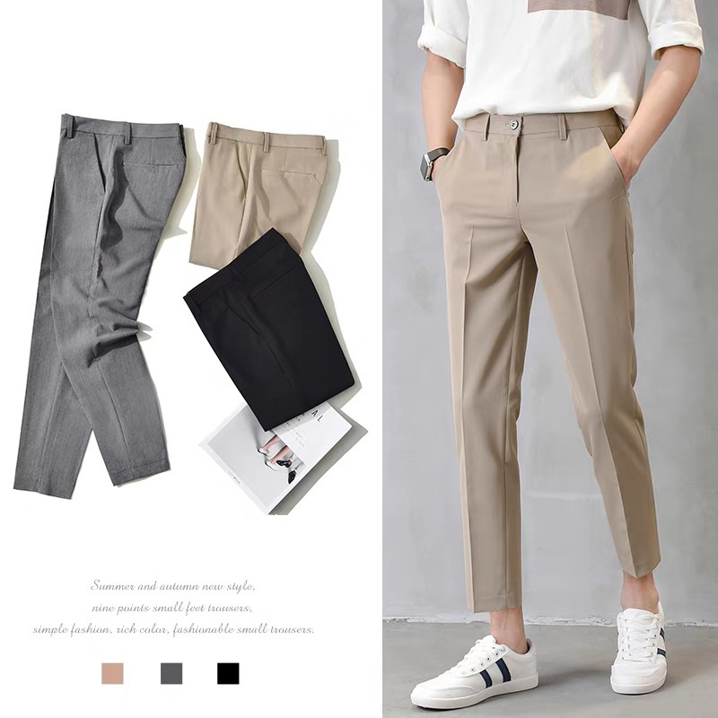 Men's Slack Pants Korean Fashion Suit Pants Casual Trousers | Shopee ...