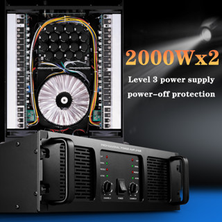 Padon professional amplifier, 8 ohms, two channels, 3U high-power, audio amplifier, dual 18 inch ...