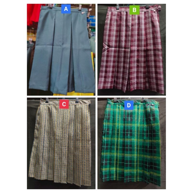 UNIFORM SKIRT PLAIN/ CHECKERED for HS Length 24inch | Shopee Philippines