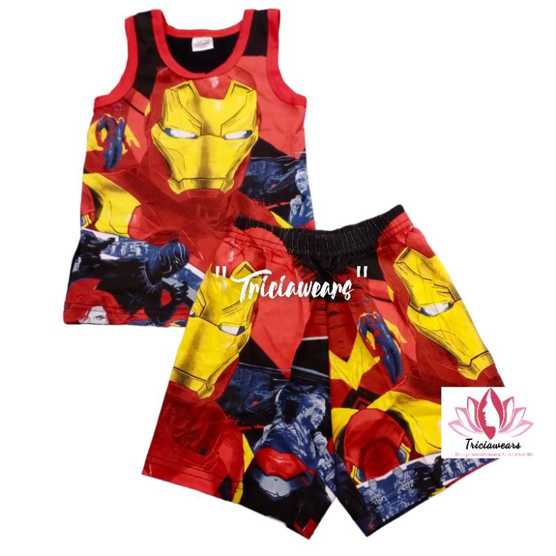 Ironman Character Terno Short+Sando For Kids | Shopee Philippines