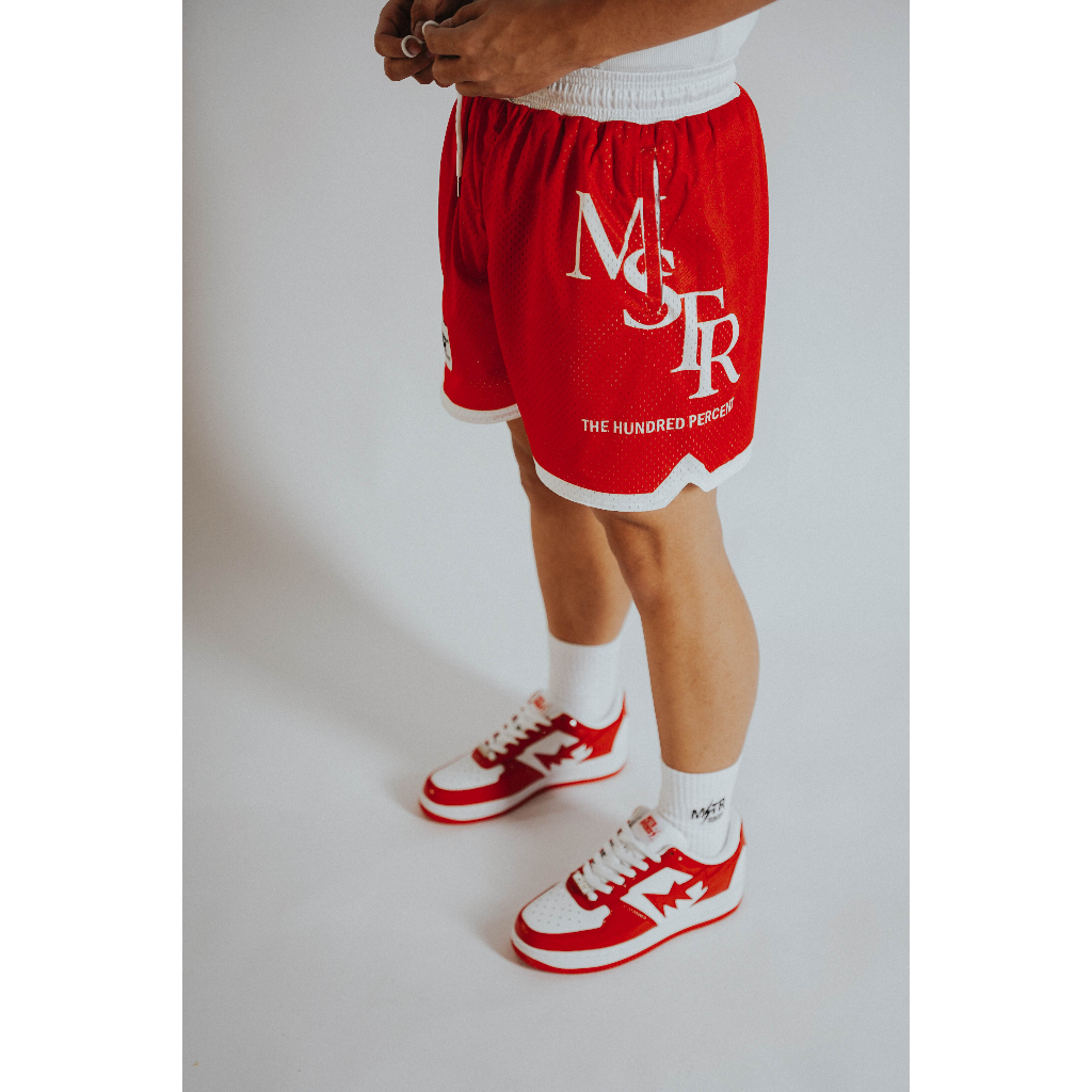 MSTR CO. X THE HUNDRED PERCENT COLLAB Mesh Short (Red) | Shopee Philippines