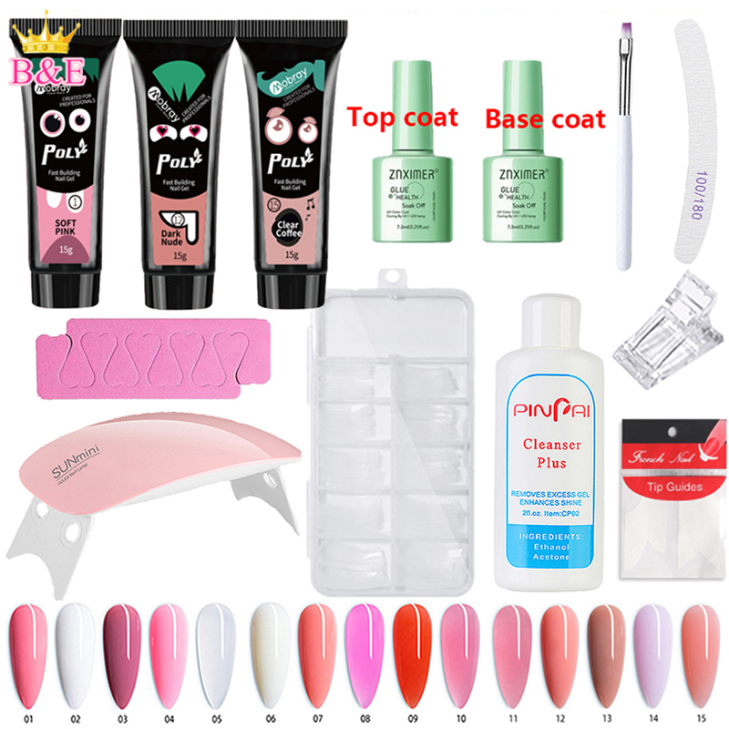 B&E 11PCS/SET Poly Gel Nail Extension Set Extension Nail Gel Kit Nails ...