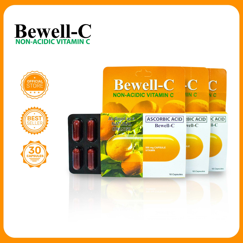 Bewell-C Non- Acidic Vitamin C supplement 500mg Capsules, 3Flaps, 30 capsules | Shopee Philippines