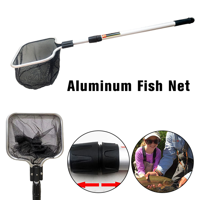14 inch Fishing Landing Net with 85cm Aluminum Telescoping Pole Handle ...