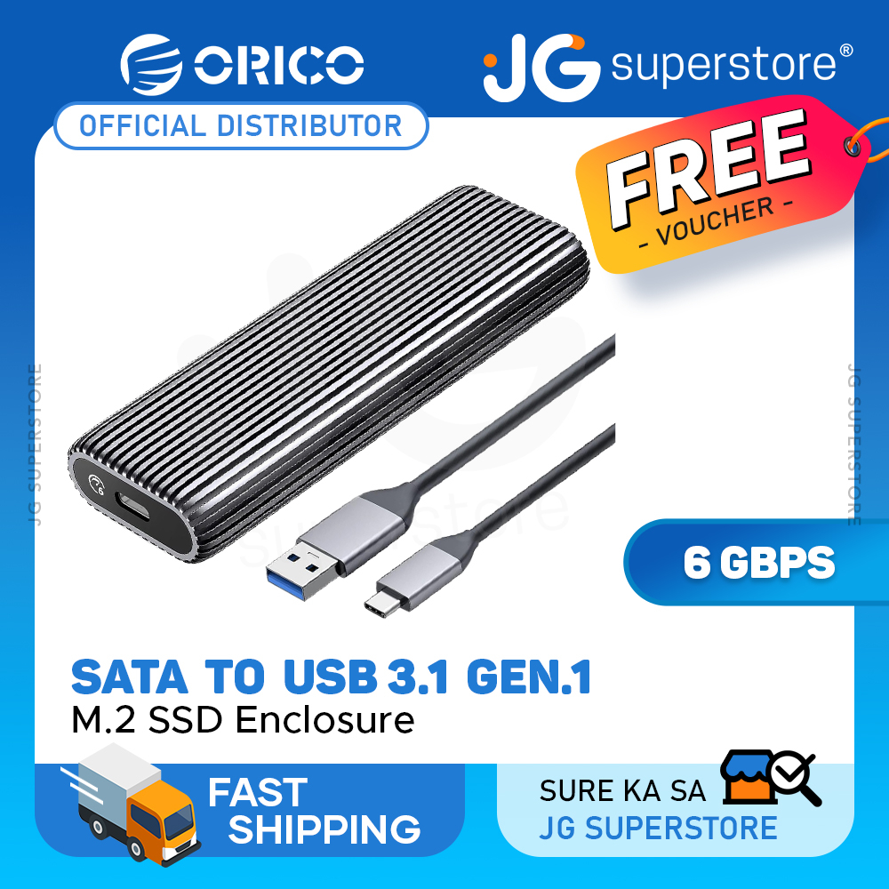[CLEARANCE] ORICO AM2C3 SATA to USB 3.2 Gen2 Type C M.2 SSD Enclosure, 2-in-1 USB-C to C/A Cable ...