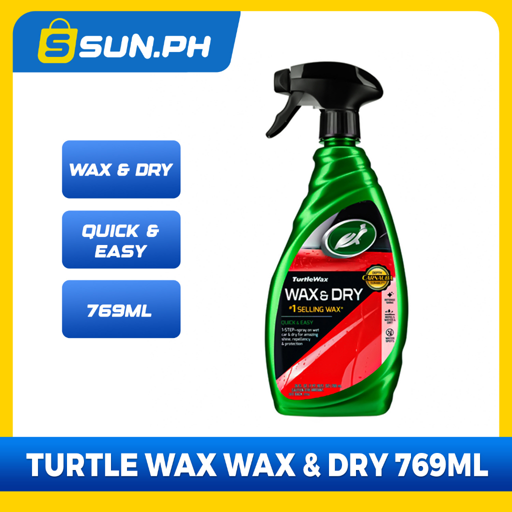 Turtle Wax, Wax And Dry Spray Car Wax Quick And Easy 769ml | Shopee ...