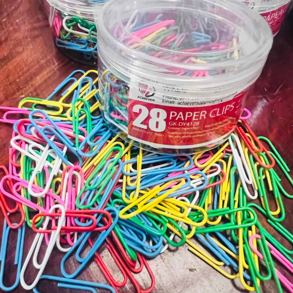 Paper Clips 28mm (120pcs) /50mm (100pcs) Assorted Color with plastic ...