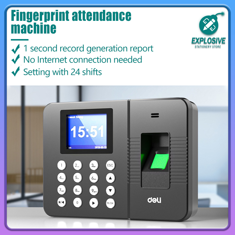 Deli Fingerprint Attendance Machine Fingerprint Recognition 2.4'TFT ...