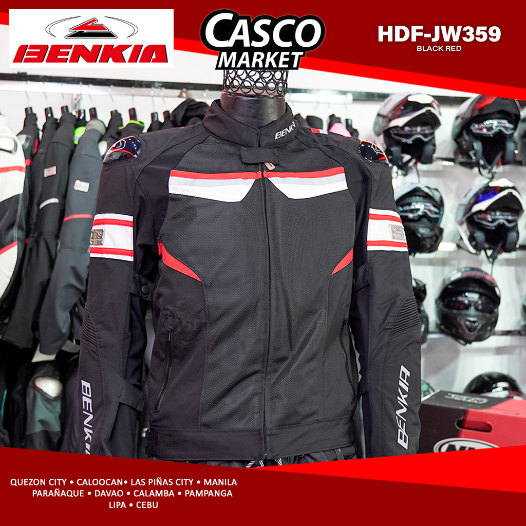 BENKIA HDF- JW359 MOTORCYCLE PADDED RIDING JACKET SAFETY GEARS | Shopee ...