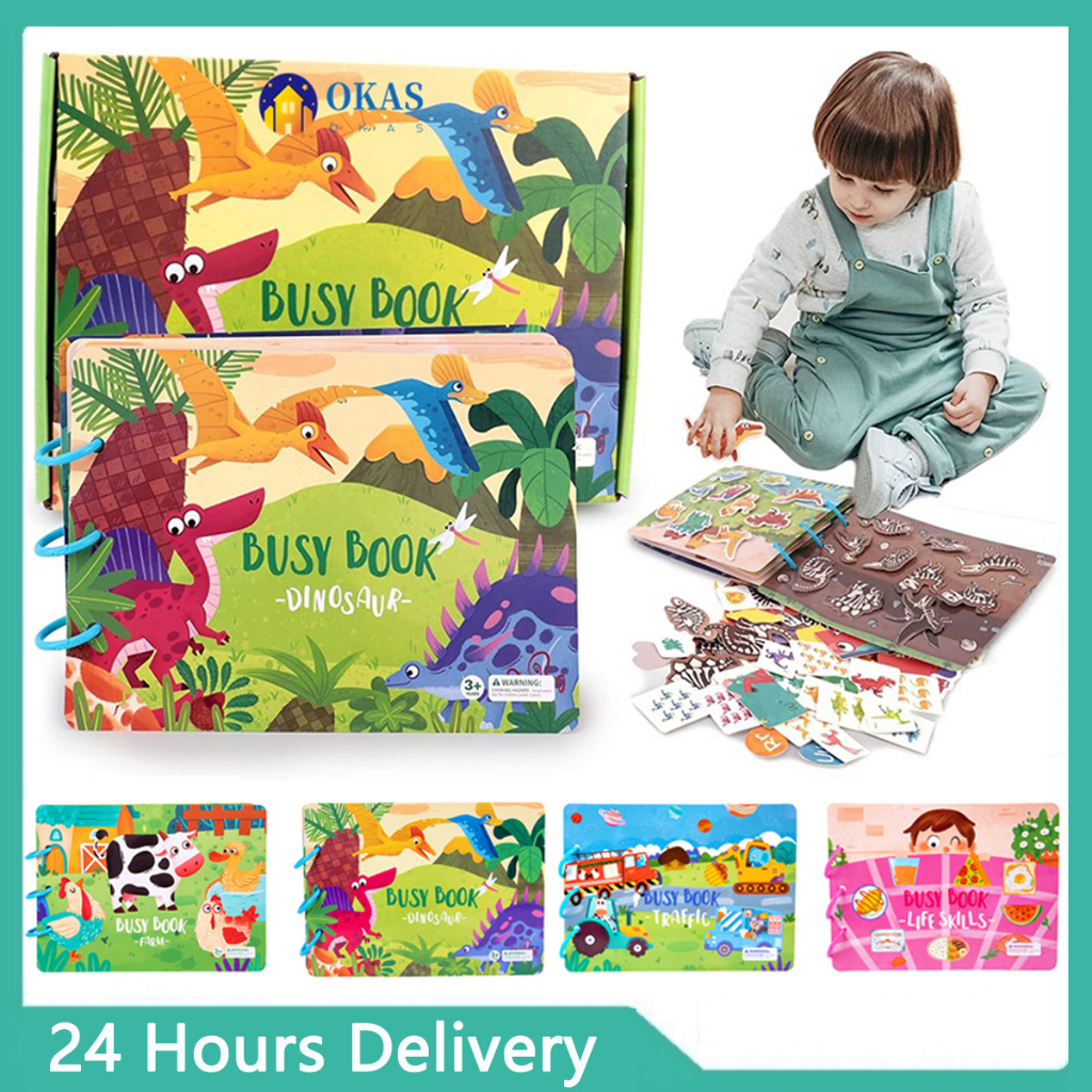 Busy Book Educational Learning Book Cartoon Stickers Books With Velcro ...