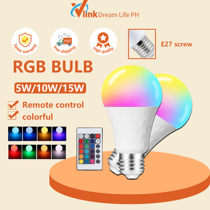 New RGB light LED bulb Dimmable Remote Control E27 220V 4 Modes ...