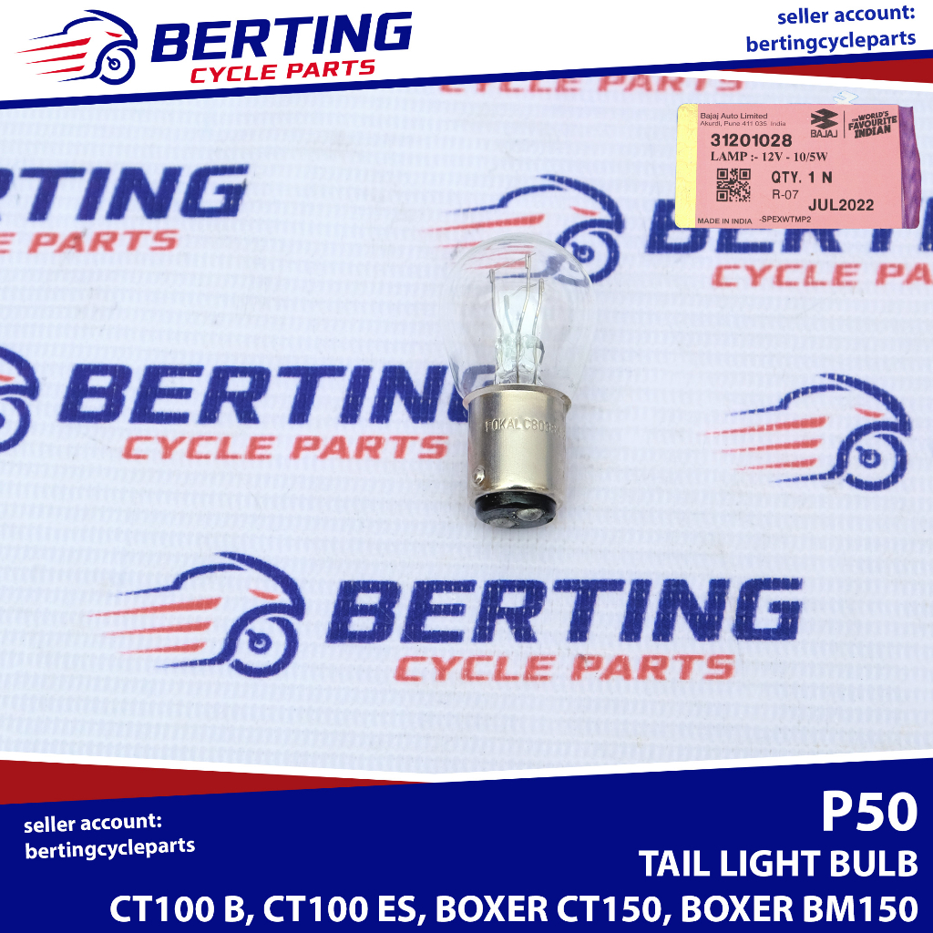 TAIL LIGHT BULB CT100B CT100 ES Boxer CT150 Boxer BM150 Genuine ...