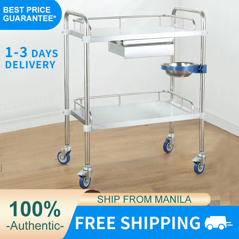 304 Stainless steel medical emergency trolley organizer medical trolley ...