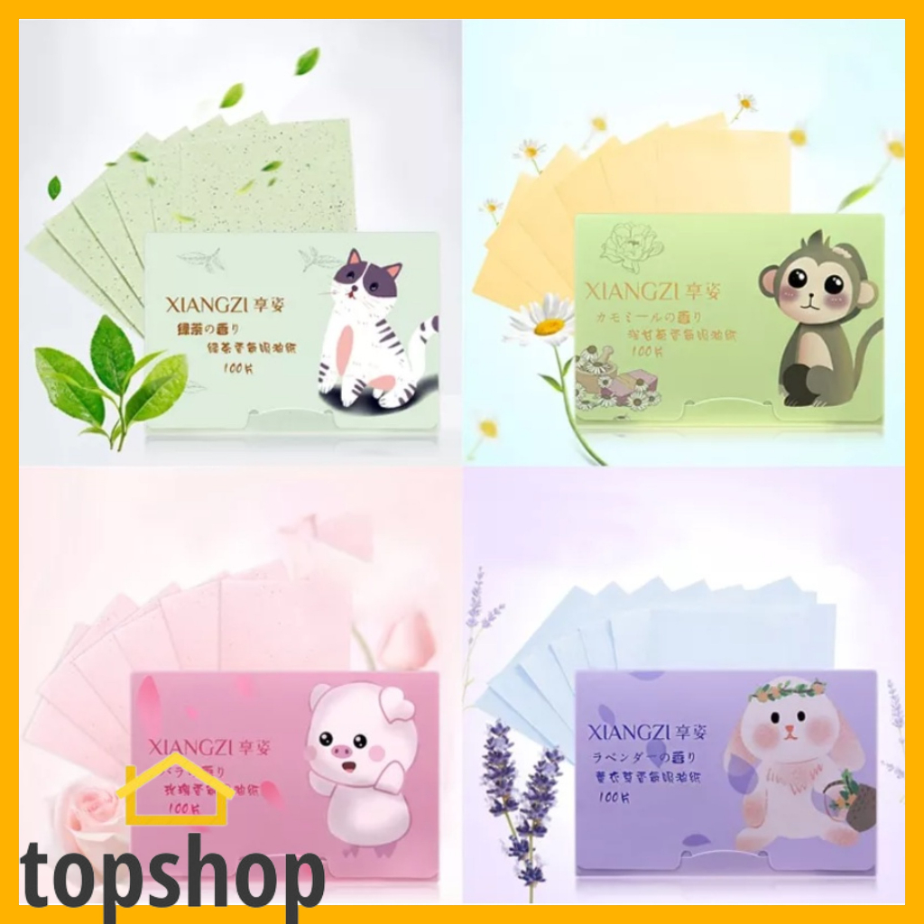 TOPSHOP 100pcs Face Oil Blotting Paper Facial Wipes Cleanser Oil ...