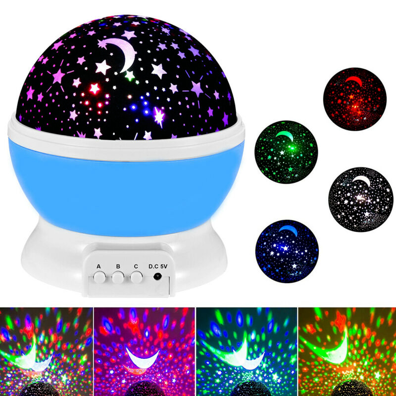 LED Night Lights Rotating Projector Starry Star Sky Light Baby Kids ...