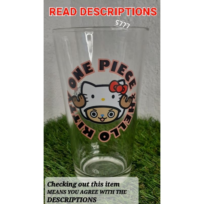 Genuine Sanrio 1976'2012 ONE PIECE (Chopper) x HELLO KITTY Tall Glass ...