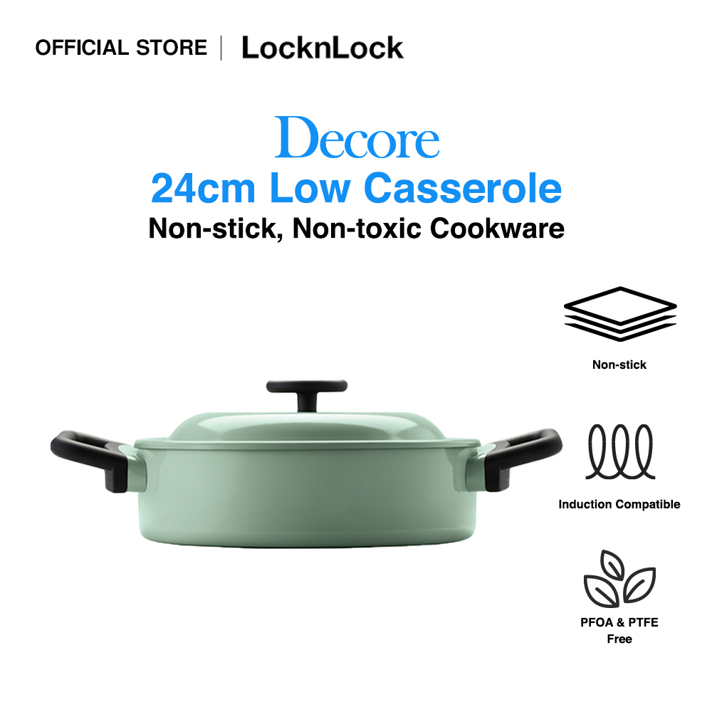 LocknLock Decore Non Stick Low Casserole 24cm | Ceramic Coated ...
