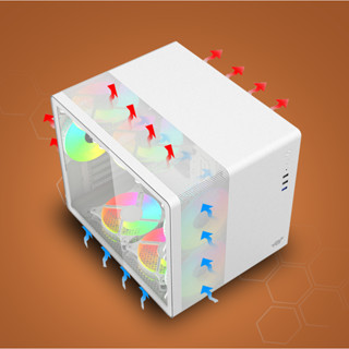 YGT V300 MINI GAMING CASE BLACK WHITE MICRO-ATX/ITX | Shopee Philippines