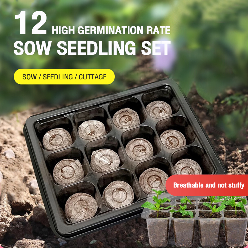 12 hole seedling box three-piece set of plastic transparent 3-in-1 ...