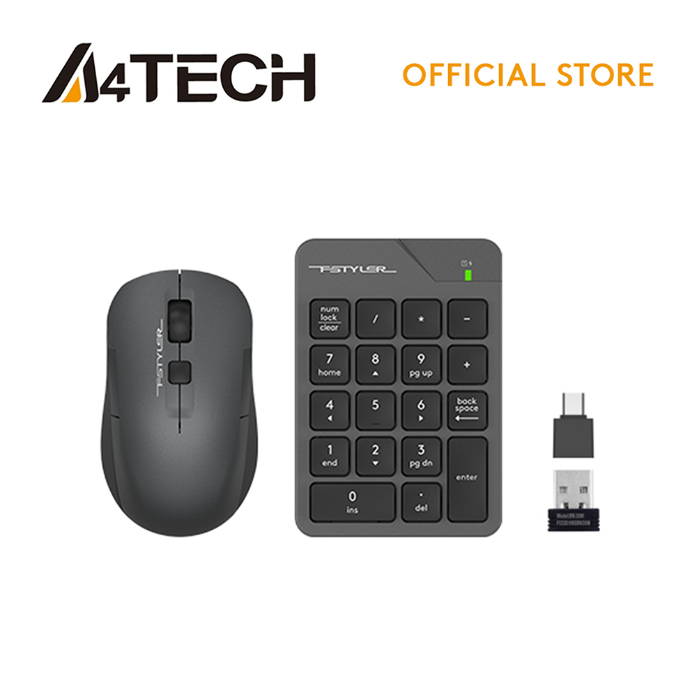 A4Tech FG1600C Air 2.4G Wireless Mouse and Numeric Keypad Combo Set - Grey | Shopee Philippines