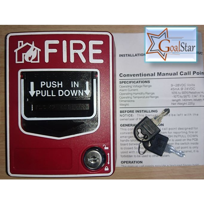 Fire Alarm Manual Pull Station 24V Conventional | Shopee Philippines