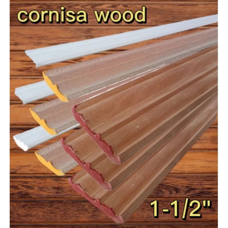 Cornisa Wood 1-1/2" White Pre Painted sold per 1 foot, 2 feet, 3 feet 4 ...