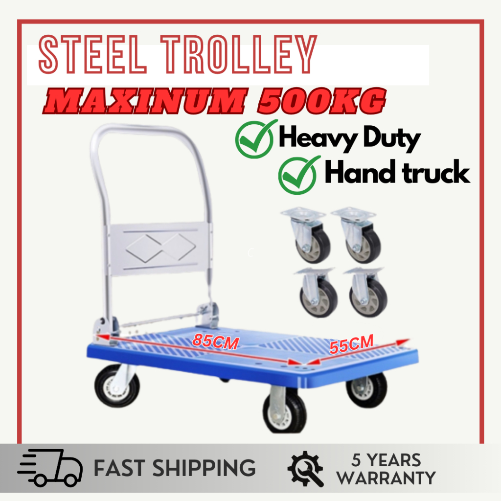 Trolley Portable 500KG Hand Truck PVC Foldable Iron Small Trolley ...