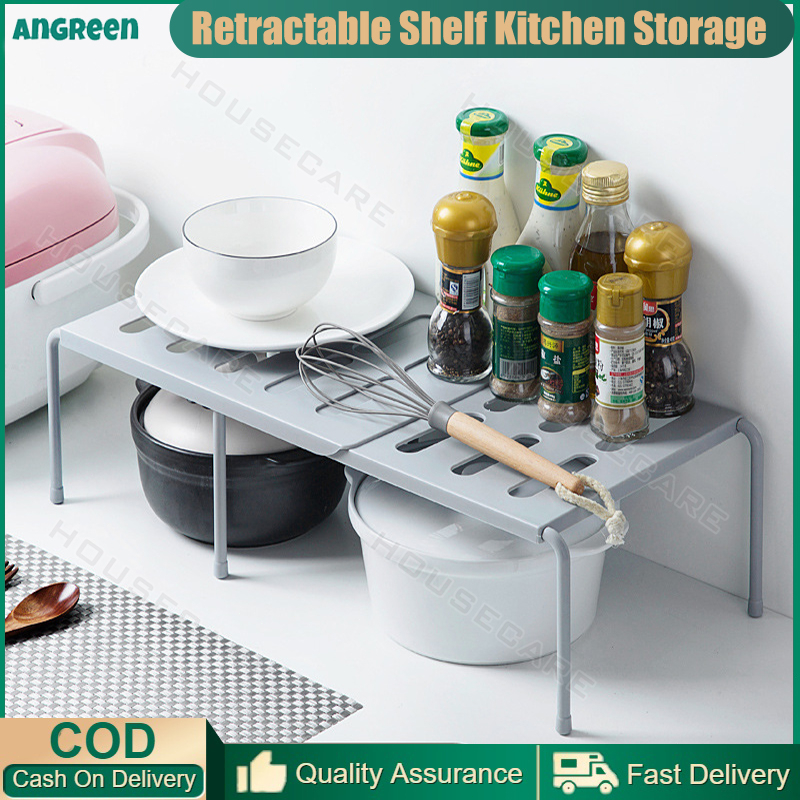 Kitchen Retractable Rack Shelf adjustable Under Sink Sliding Rack ...