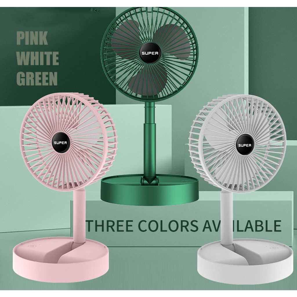 Desk Electric Fan Small folding fan with USB charging retractable 3 ...