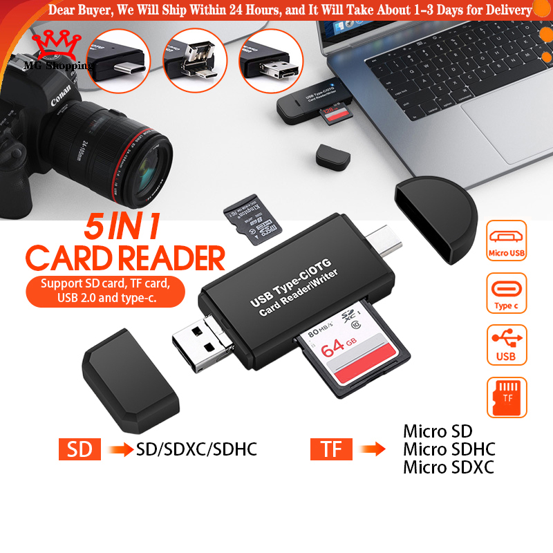 5 In 1 Multifunction USB Memory Card Reader High Speed SD TF Memory ...