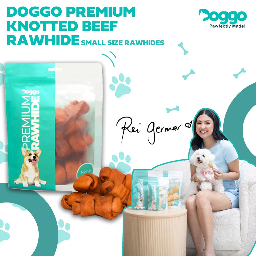 Doggo Premium Rawhide Knotted Beef Flavor (Available in 2 sizes ...