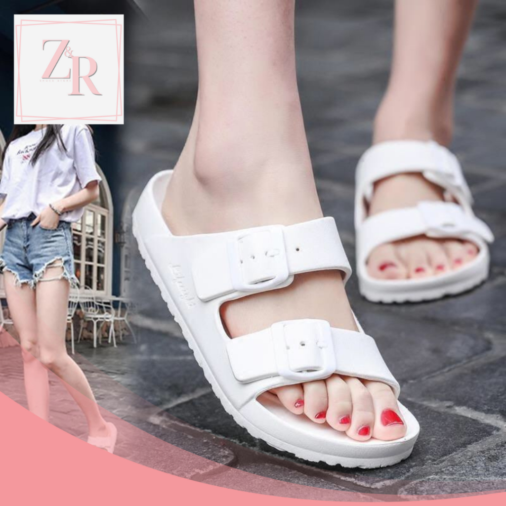 Z&R Two Strap Fashion Slippers For Women(add two size bigger) | Shopee ...