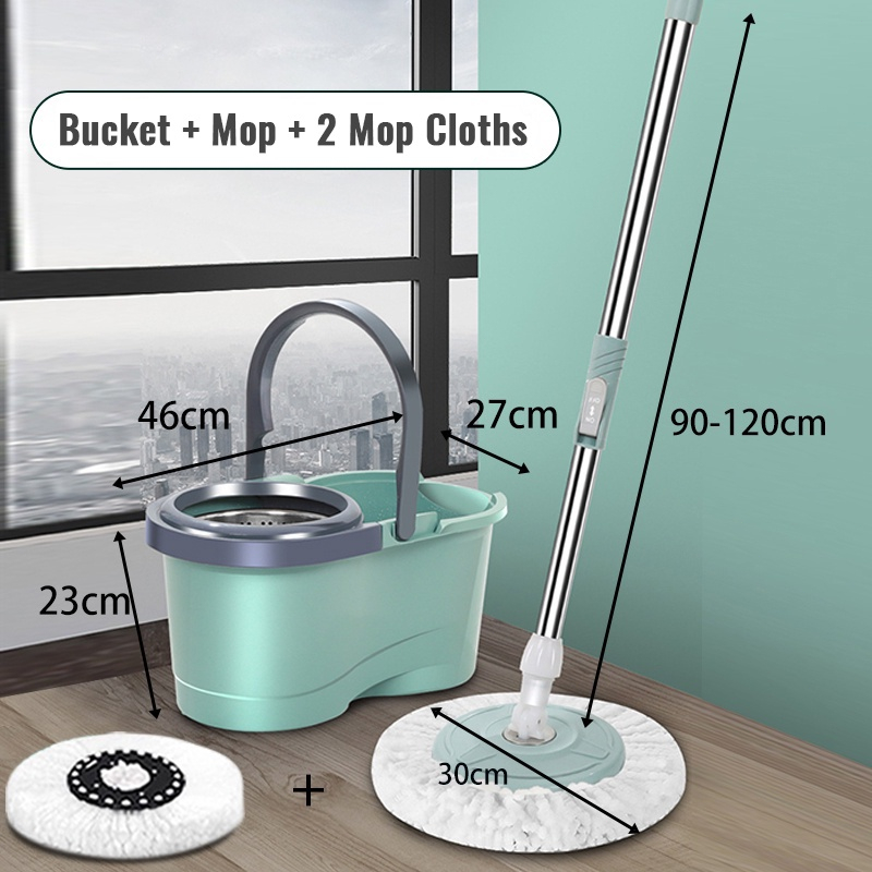 Spin Mop With Spinner and Bucket Magic Mop 360 Easy Rotating Mop ...