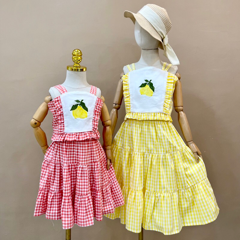 LITTLE VAINTAGE Lemon Plaid Set | Shopee Philippines