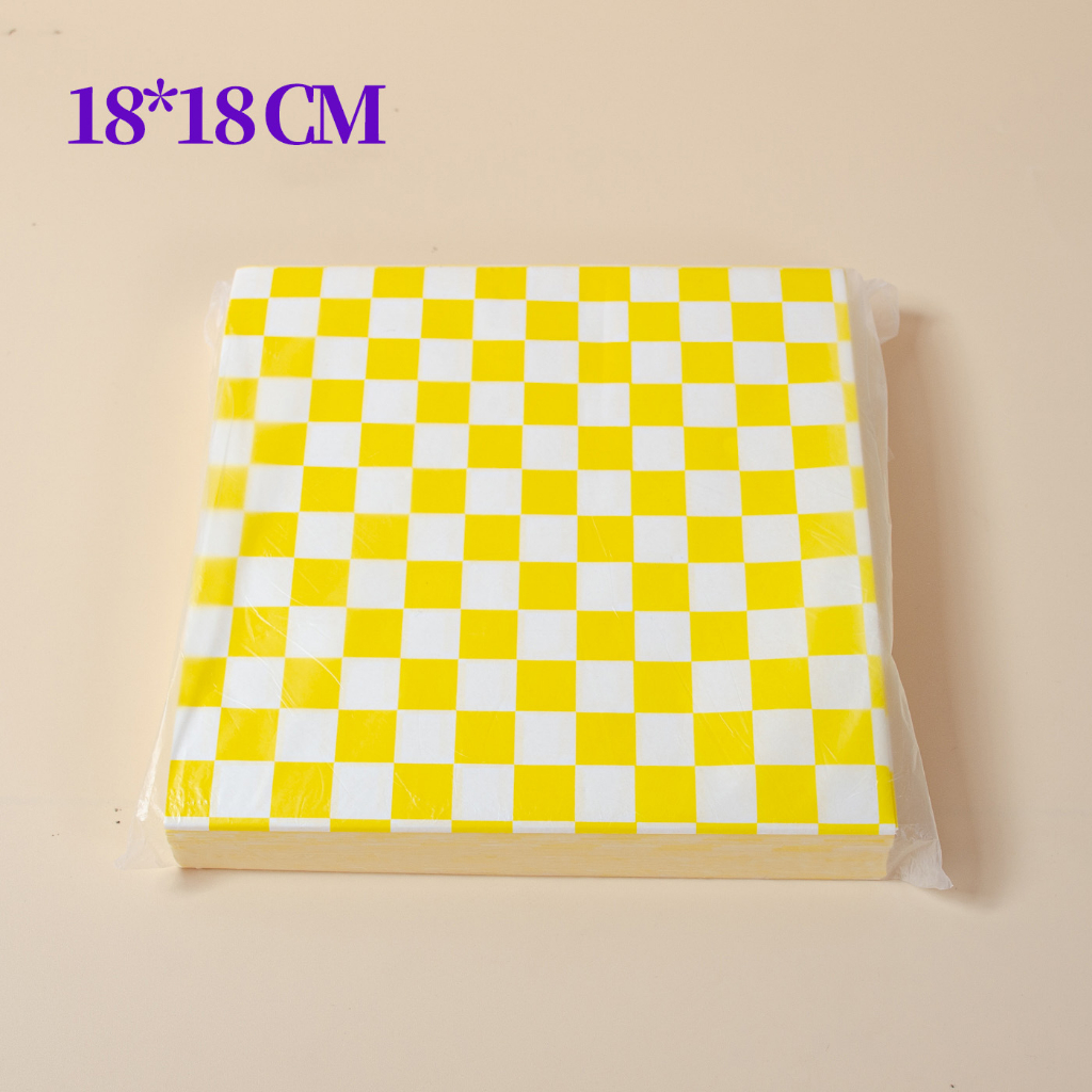 100pcs Greaseproof Paper Checkered Oil Proof Sandwich Paper Fries ...