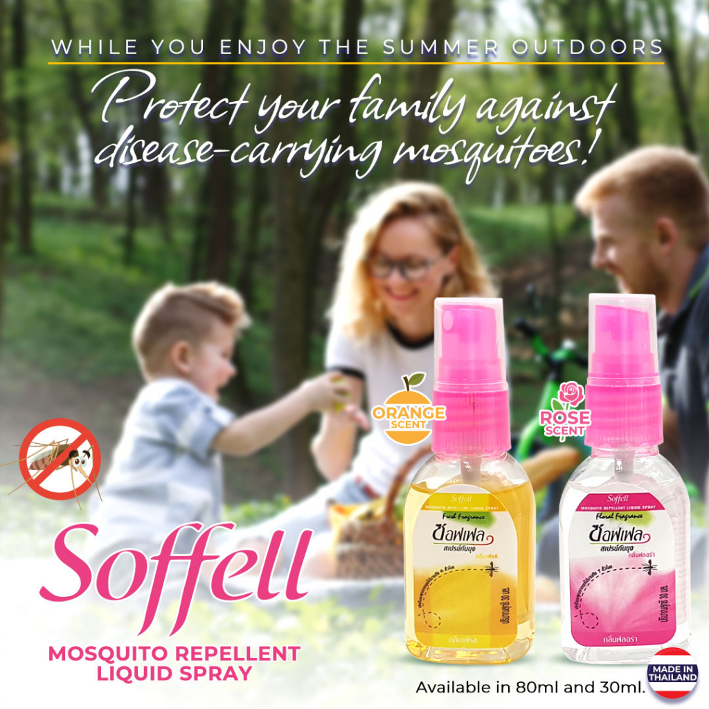 SOFFELL MOSQUITO REPELLENT SPRAY (ORANGE) 80ML | Shopee Philippines