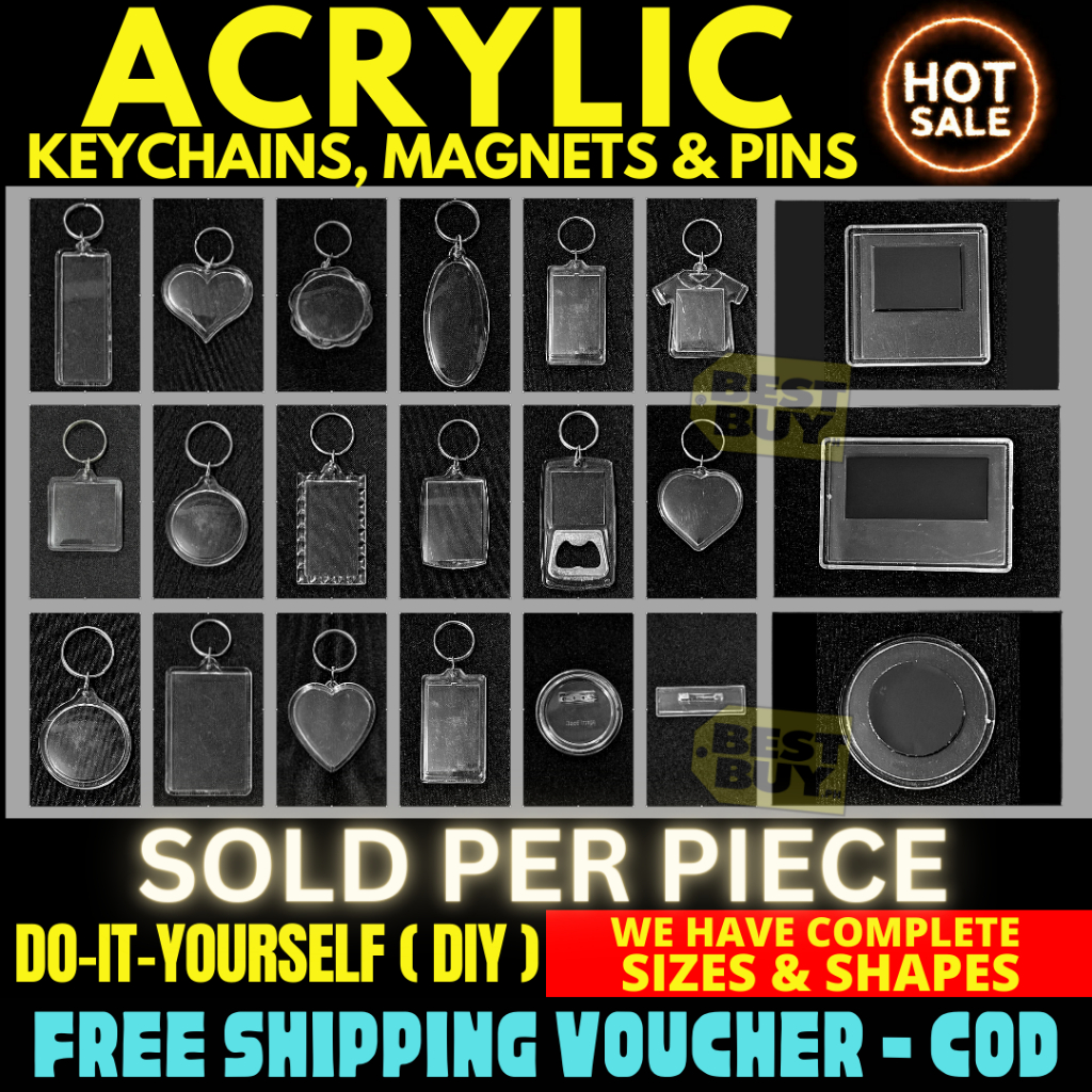 1pc. Acrylic Keychains, Magnets, Pins Photo Insert - CHEAPEST | Shopee ...