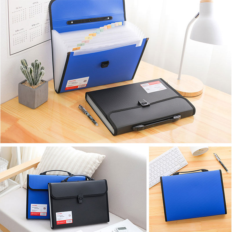 Portable A4 Size Expanding Wallet File Folder Paper Document Storage ...