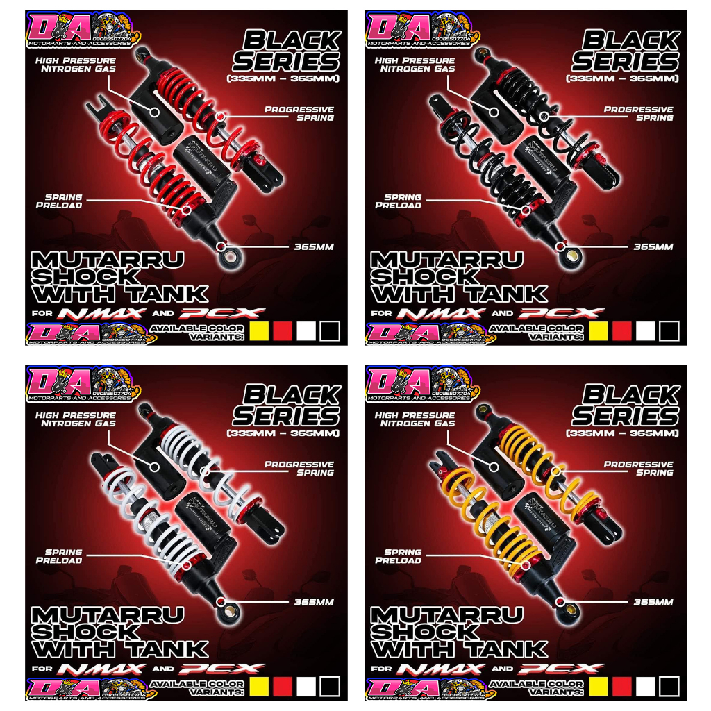 335-365mm Mutarru Shock With Tank For Nmax / Pcx / Aerox /Adv / ETC ...