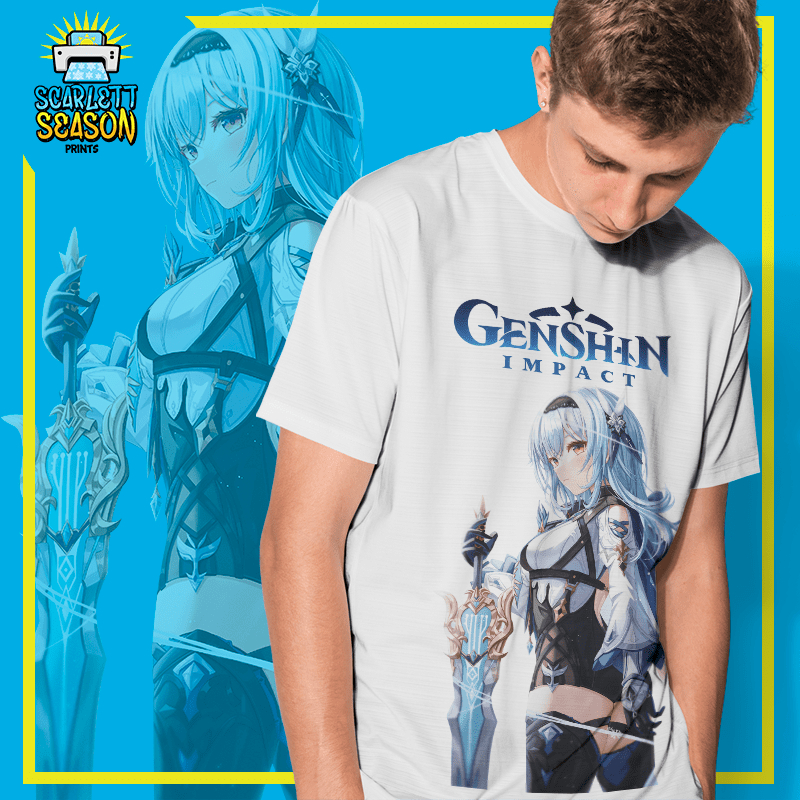 Genshin Impact White DTF T-Shirt - Eula Collection | Shopee Philippines