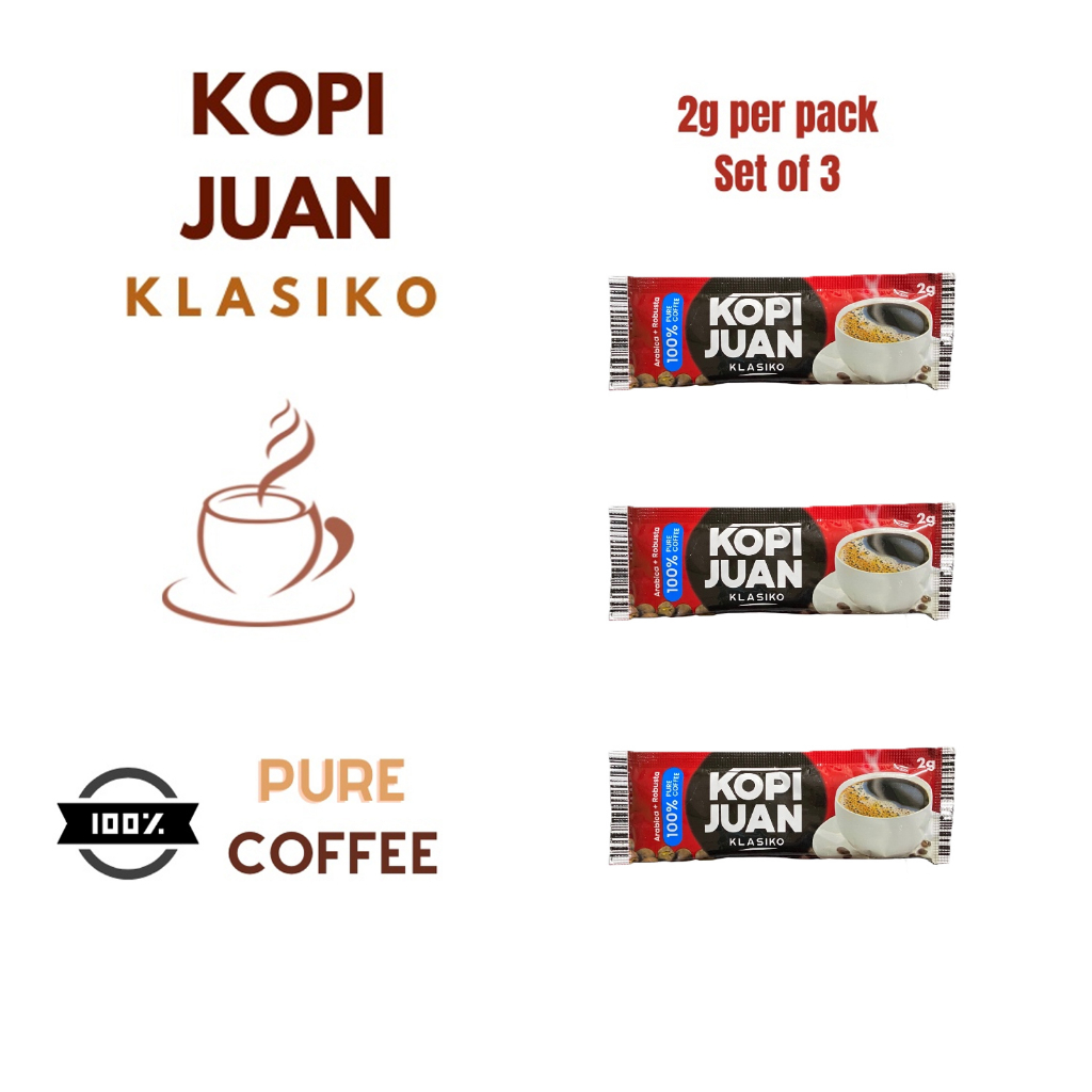 2g KOPI JUAN KLASIKO Arabica + Robusta 100% Pure Set of 3 | Shopee ...