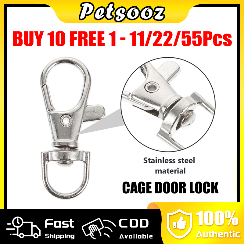 11/22/55Pcs Bird cage door lock Metal hook lock clip for dog cat parrot ...
